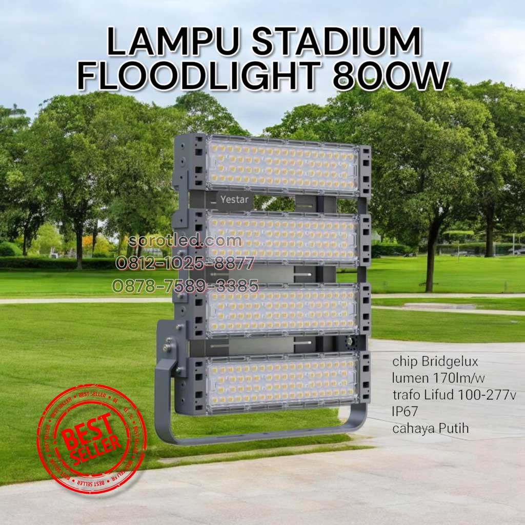 Lampu Sorot Stadion 800W LED Harga Terbaru | Cahaya Glodok