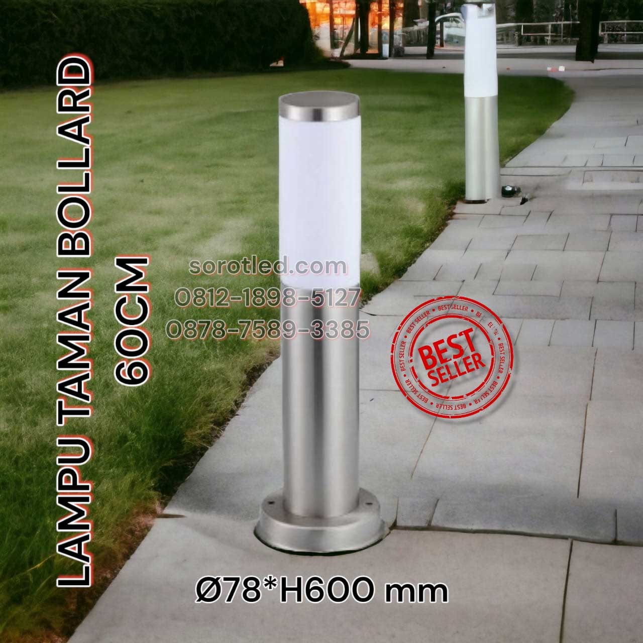 Lampu Taman Pilar 60CM Bollard E27 Terbaru | Cahaya Glodok